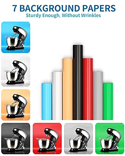FOSITAN Bi-Color Photo Light Box 35’’/90cm Portable Shooting Tent Photo Box with 7 Color Backgrounds, 252 LED Beads, 360 Degree Rotated Light Board, 2600-8500K(±200K), CRI 92+