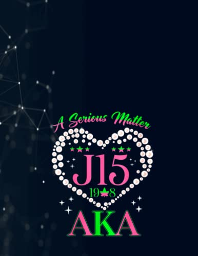 A Serious Matter Pearl Heart J15 Founder's Day AKA Women Notebook 130 Pages / Large 8.5''x11''