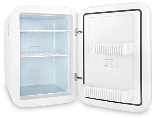 Cooluli 20L Mini Fridge For Bedroom - Car, Office Desk & College Dorm Room - Glass Front & Digital Temperature Control - 12v Small Refrigerator for Food, Drinks, Skin Care, Beauty & Breast Milk (Blue)