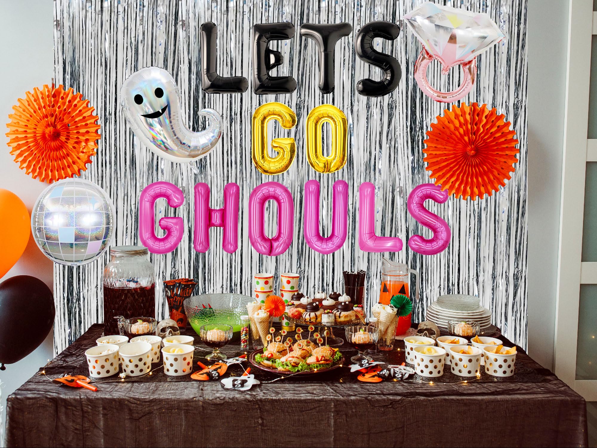16 PCS Lets Go Ghouls Party Decorations Boos Before I Dos Balloons Halloween Bride Shower Bachelorette Engagement Bach Decor