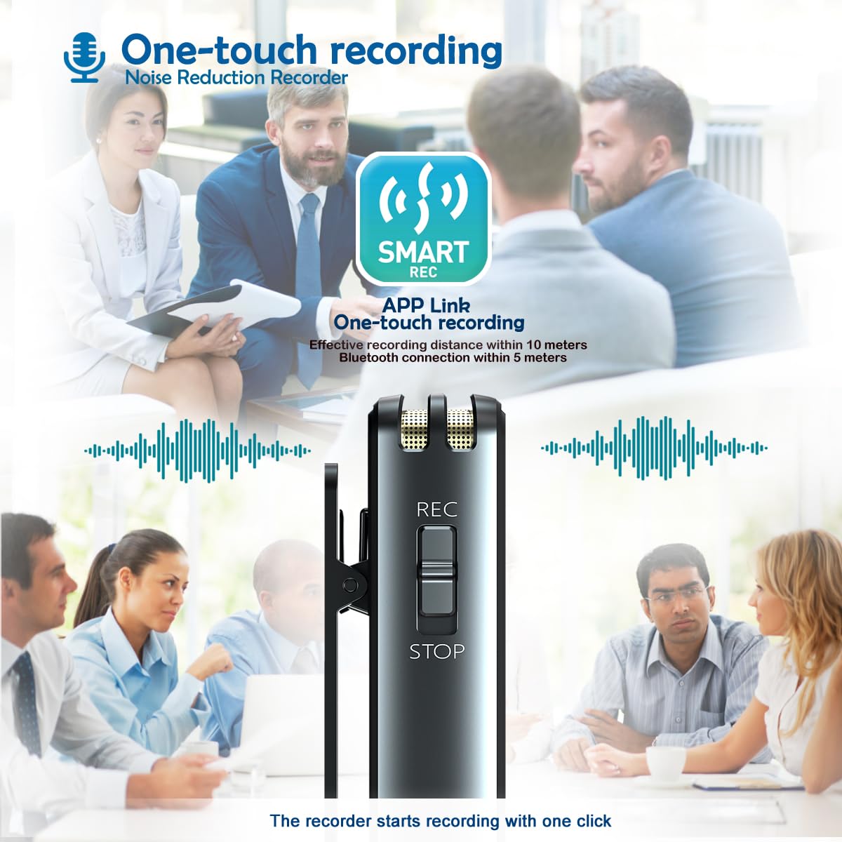 128GB Voice Recorder,Smart Recording Device with Phone APP One-Touch Recording,Capacity is 1600 Hrs Voice Recorder with Playback, Audio Recorder for Lectures, Meetings, Cars, Interviews,Class (128GB)