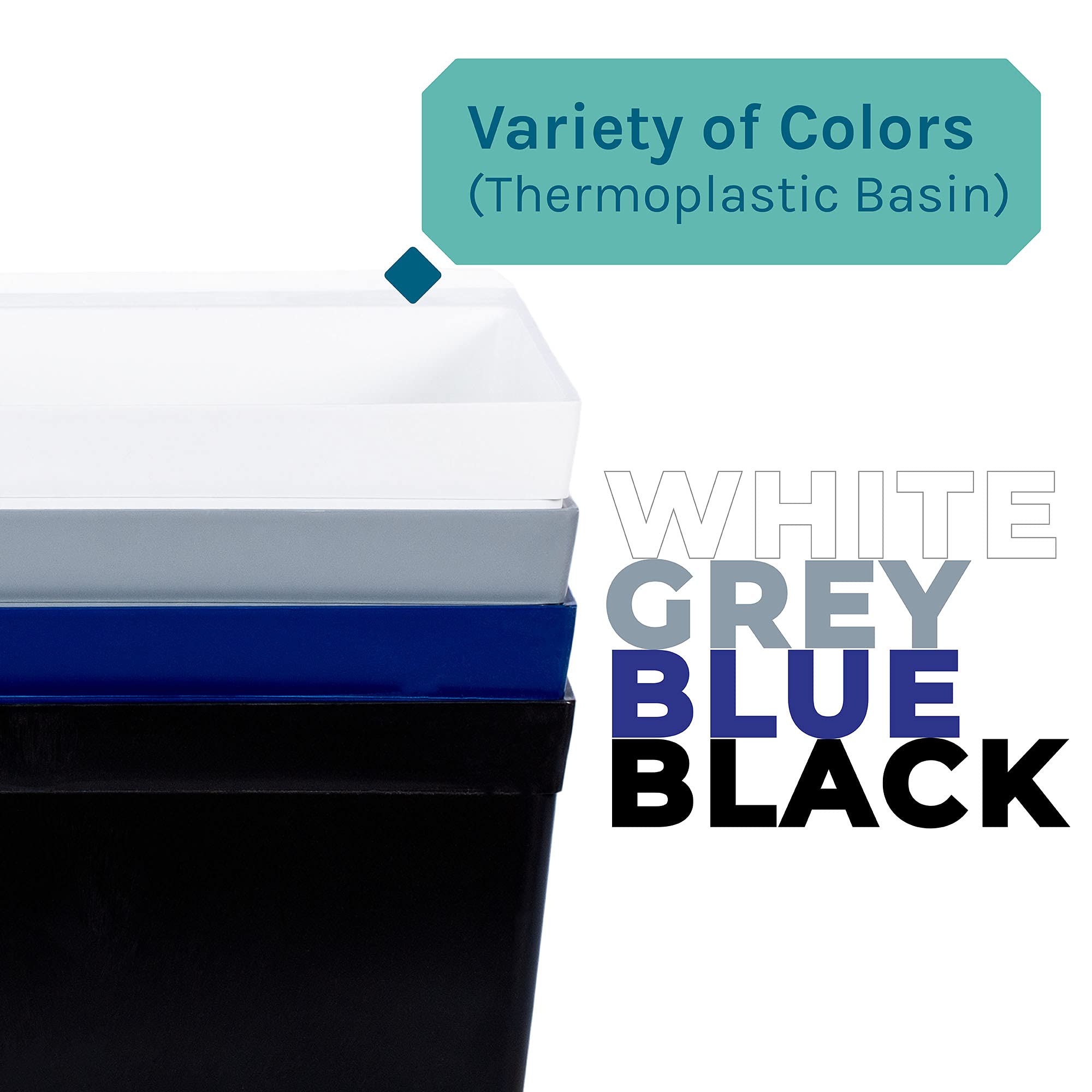 19 Gallon Utility Sink Laundry Tub by JS Jackson Supplies with Adjustable Metal Legs, Ideal for Laundry room, Basement, or Garage Workshop. Heavy Duty Shop Sink. No Faucet Included (White)