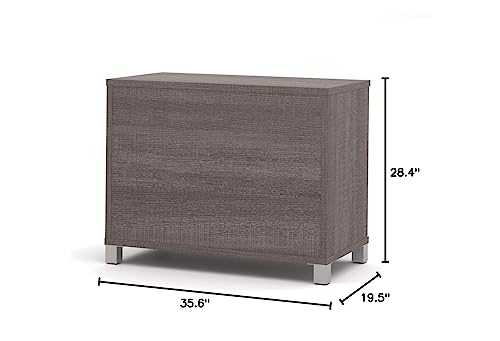 Bestar Pro-Linea Small Shelving Unit, 36W, Bark Grey
