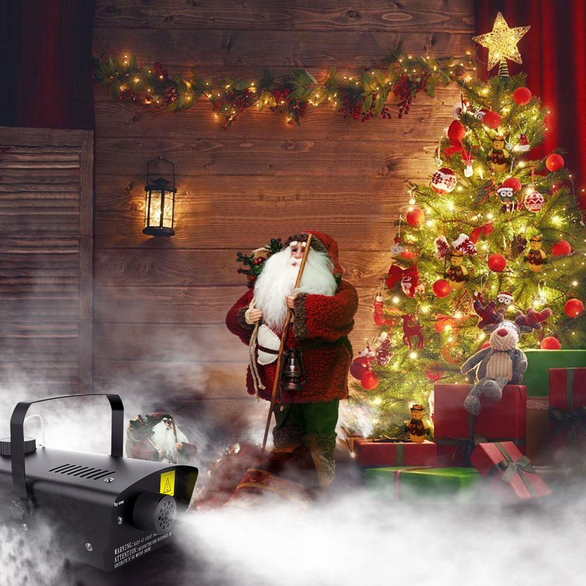 1byone Fog Machine with Wired Remote Control, 400-Watt Smoke Machine for Halloween,Christmas, Weddings, Parties & Holidays,O00QL-0041 (Black)