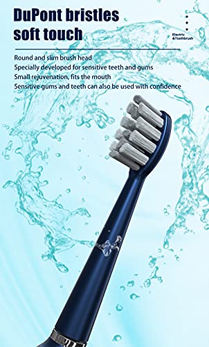 Dorlnk Electric Toothbrush 5 Modes 3 Brush Heads Convenient Rechargeable USB Fast Charge Toothbrushes ,1200mAh Battery Last for 60 Days Smart Electric Toothbrushes for Adults and Kids