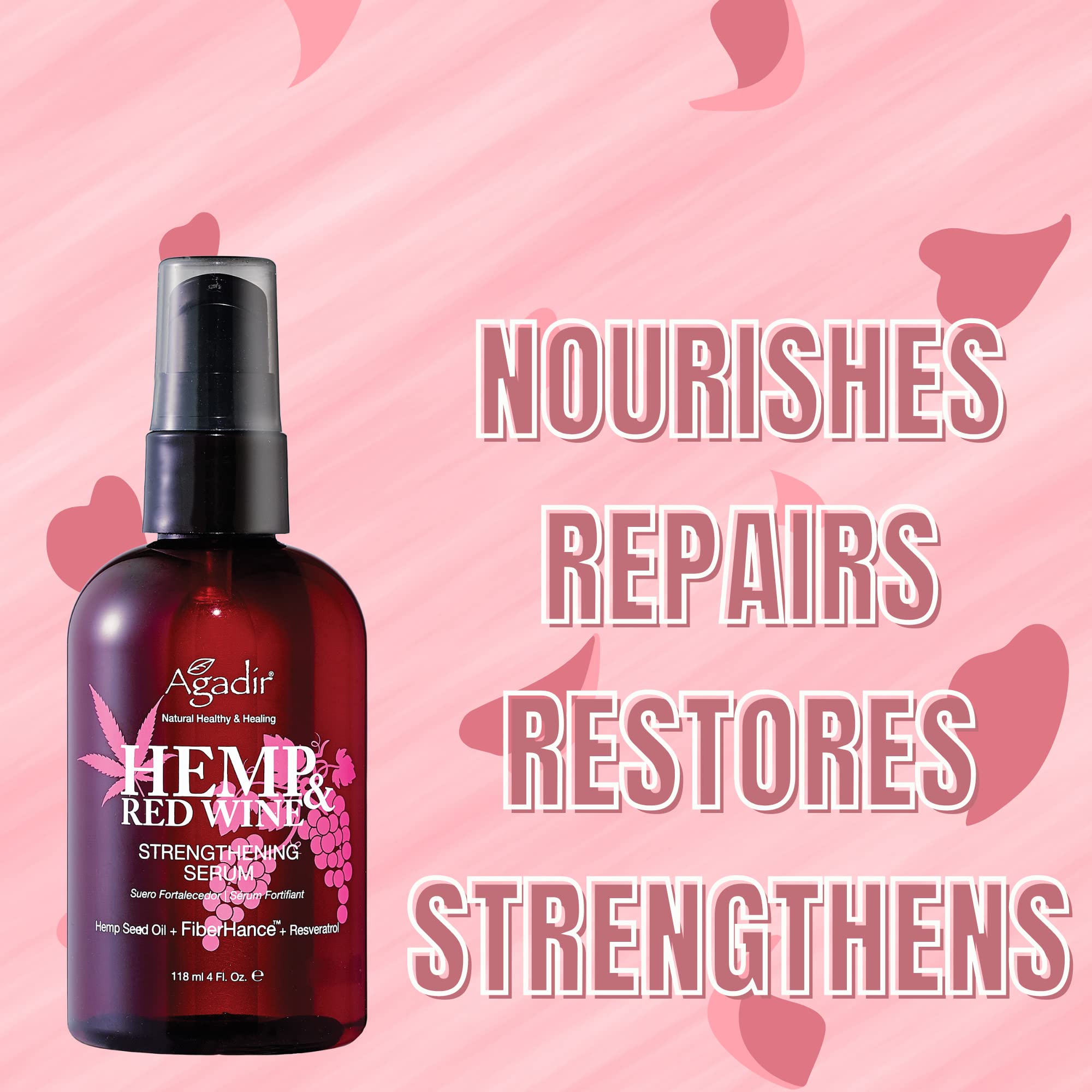Agadir Hemp & Red Wine Strengthening Serum Pump, 4 fl. oz.