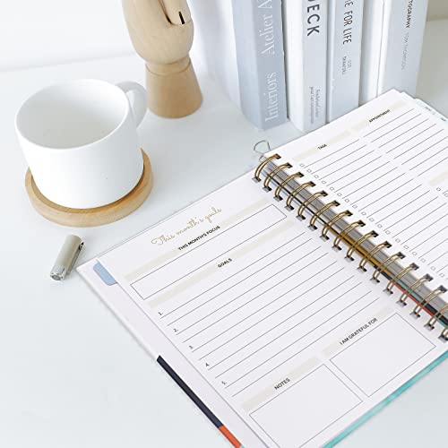 2022-2023 Monthly Planner - DRYEUUR Weekly & Daily Yearly Planner with 12 Tabs, 6.3"×8.4", Succinct Monthly Planner Yearly Agenda, Flexible Hardcover Notebook(Snow Mountain)