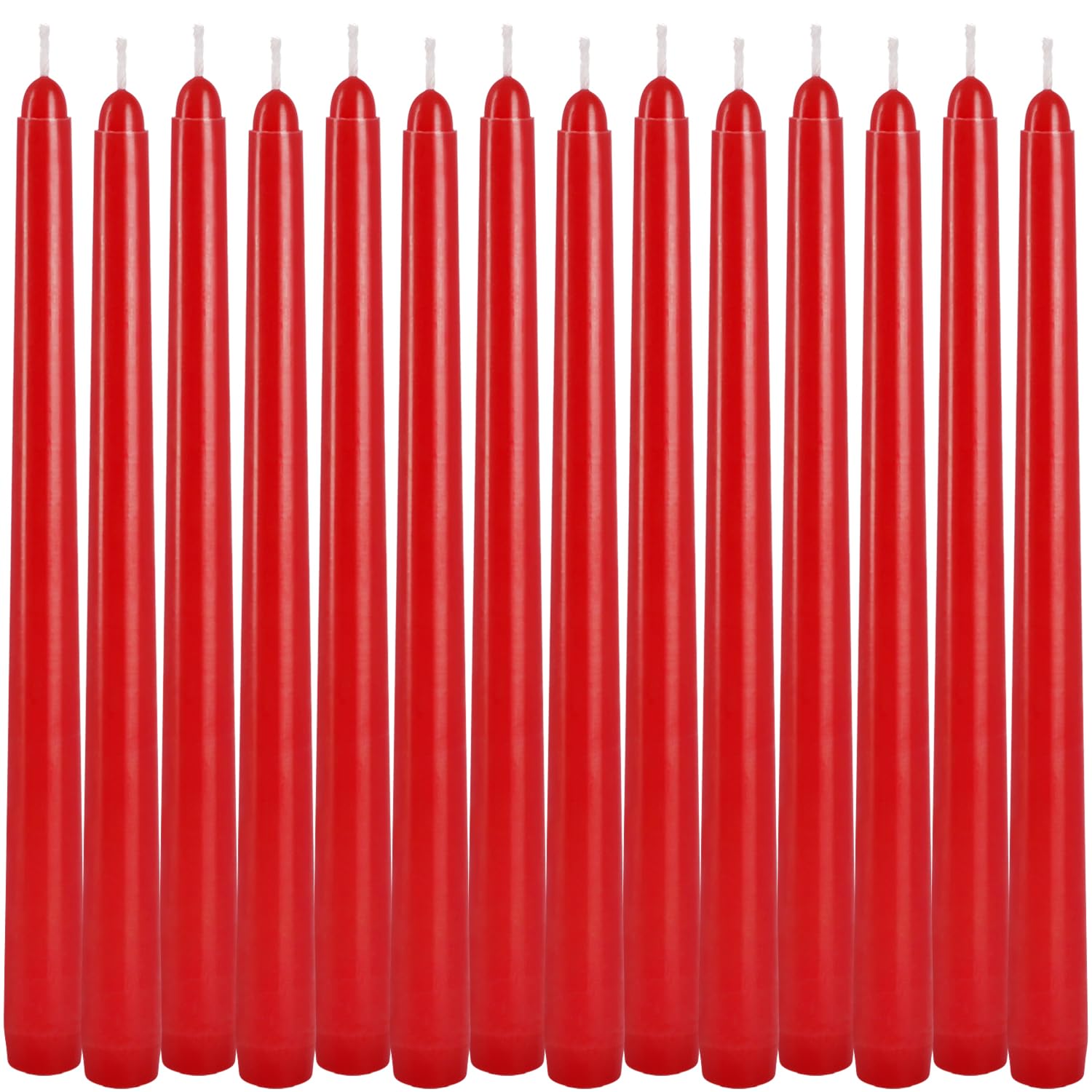 14 Pack Glowing Red Tapers Candles- 10-Inch unscented Candles for 8 Hours of Festive Magic, Perfect for Weddings,Christmas, New Year Celebrationsā¦
