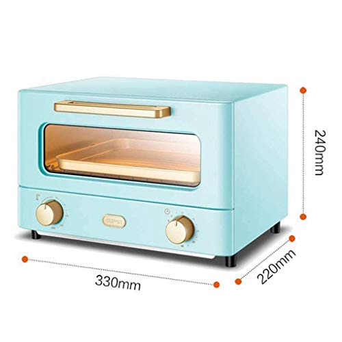12L Mini Oven Electric Cooker and Grill, Home Baking Small Oven Timer Double Glass Door Convection Toaster Oven Happy Life