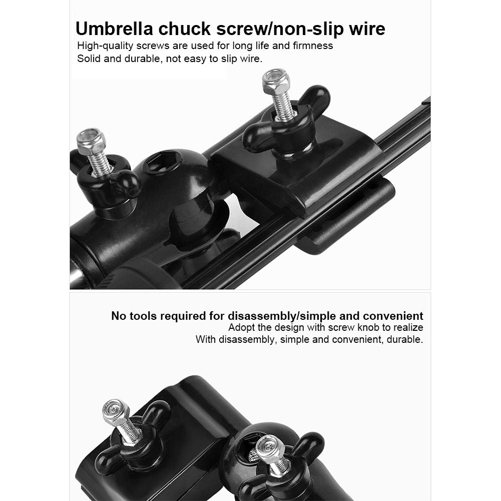 Bicycle Umbrella Stand - Stainless Steel Bicycle Wheelchair Bicycle Mount Holder, Umbrella Bar Holder Wheelchair Baby Chair Bike Umbrella Frame Stand Handle Umbrella Connector Stroller Holder