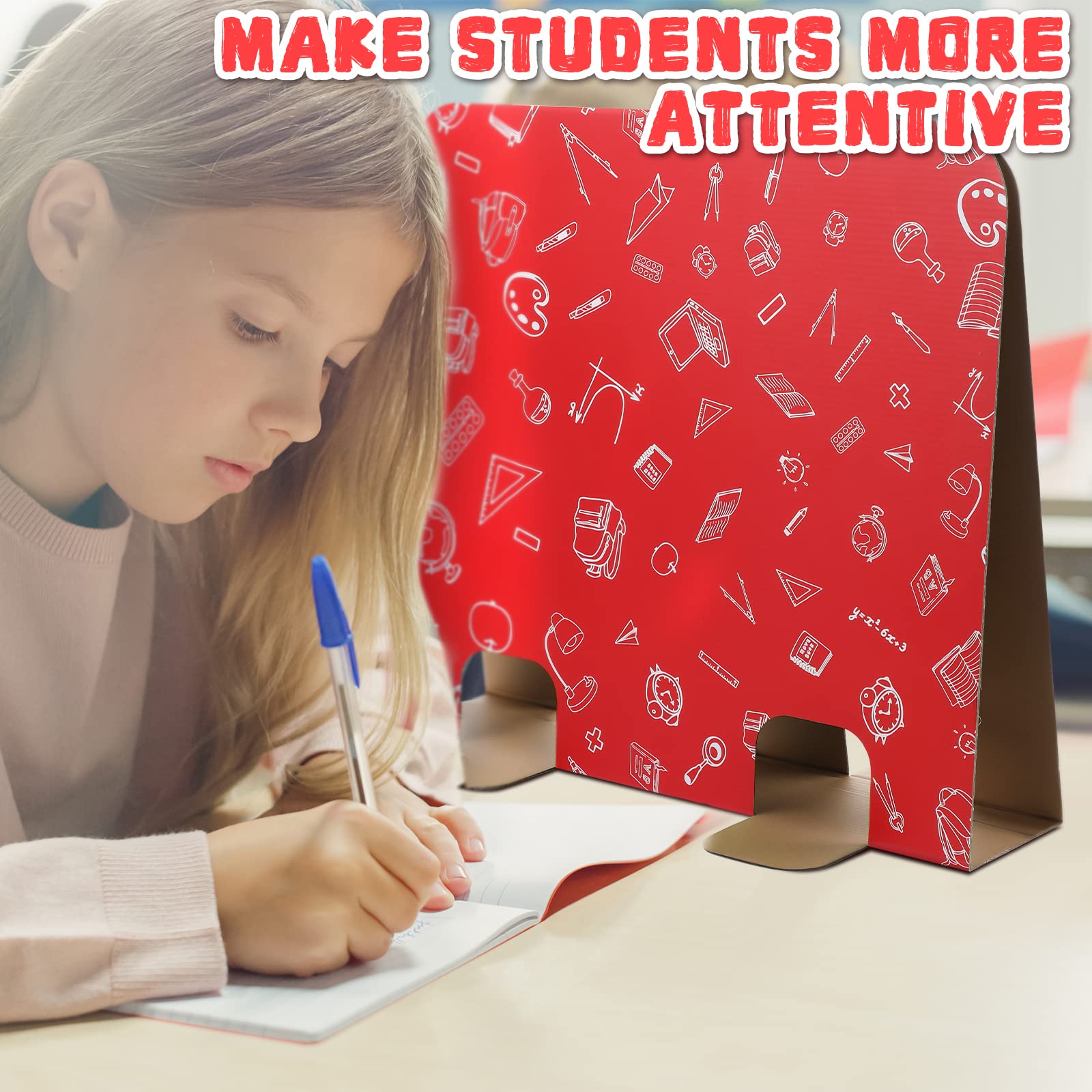 12 Pcs Student Table Dividers Test Shields Classroom Tabletop Privacy Folders Panel Student Desk Privacy Boards Study Carrel Screen Reduces Distractions for Teachers School Testing Home (Colorful)