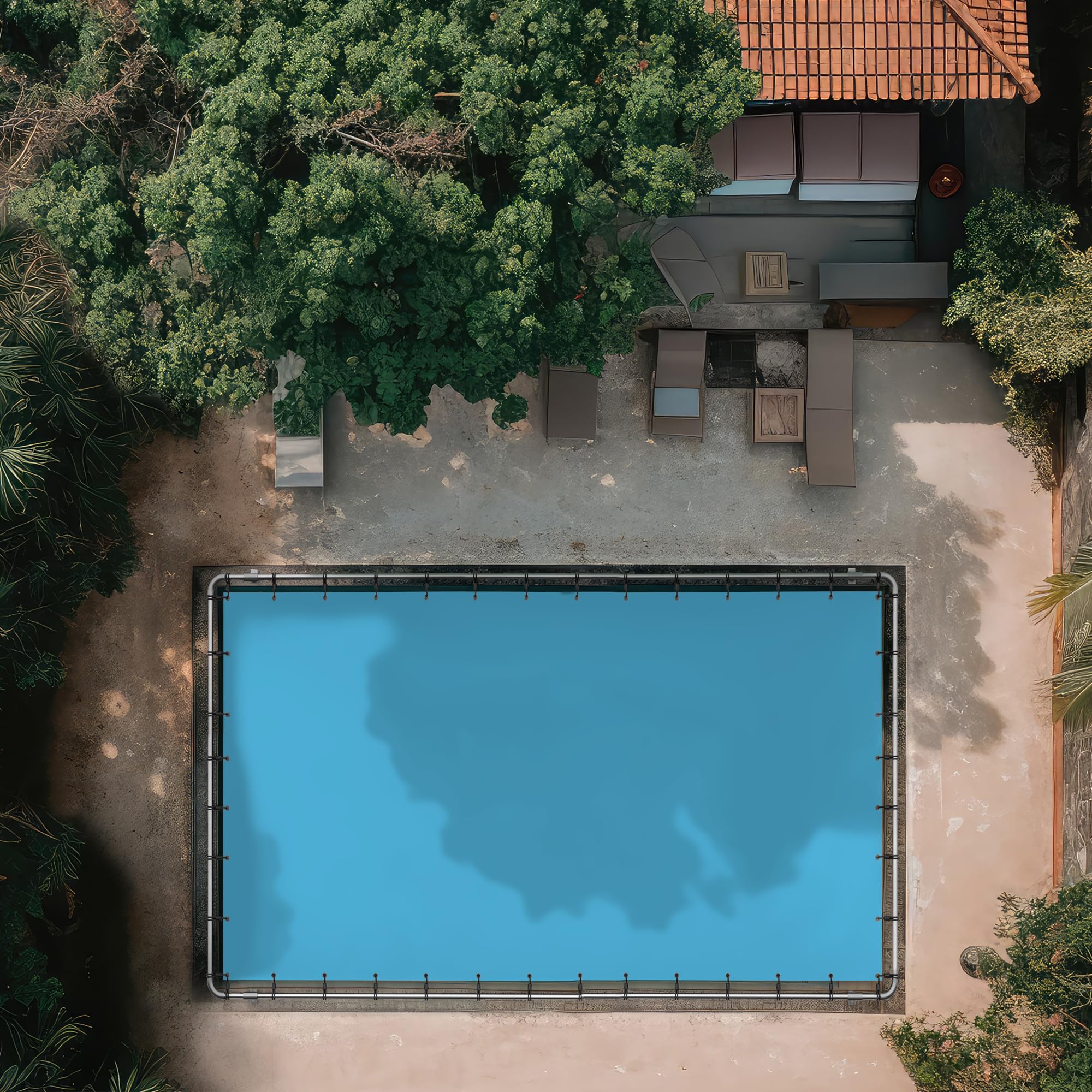 10x12 Heavy Duty Tarp Waterproof - 12 mil Thick Pool Tarp Cover - 10x12 Tarp UV Resistant, Rip & Tear Proof with Metal Grommets β Blue Tarp Multipurpose Use for Camping, Tent, Boat, RV, Car