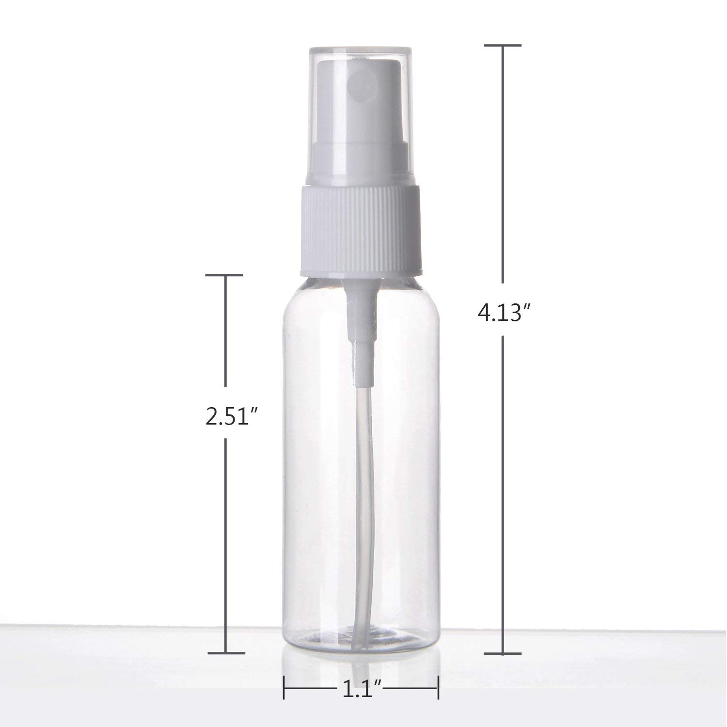 ALINK Spray Bottle, Empty Plastic Clear Small Travel Bottles with Fine Mist Sprayer for Cleaning Solutions and Essential Oils, 30 ml (1 oz.) Pack of 6 Plus Cleaning Cloth and Dropper