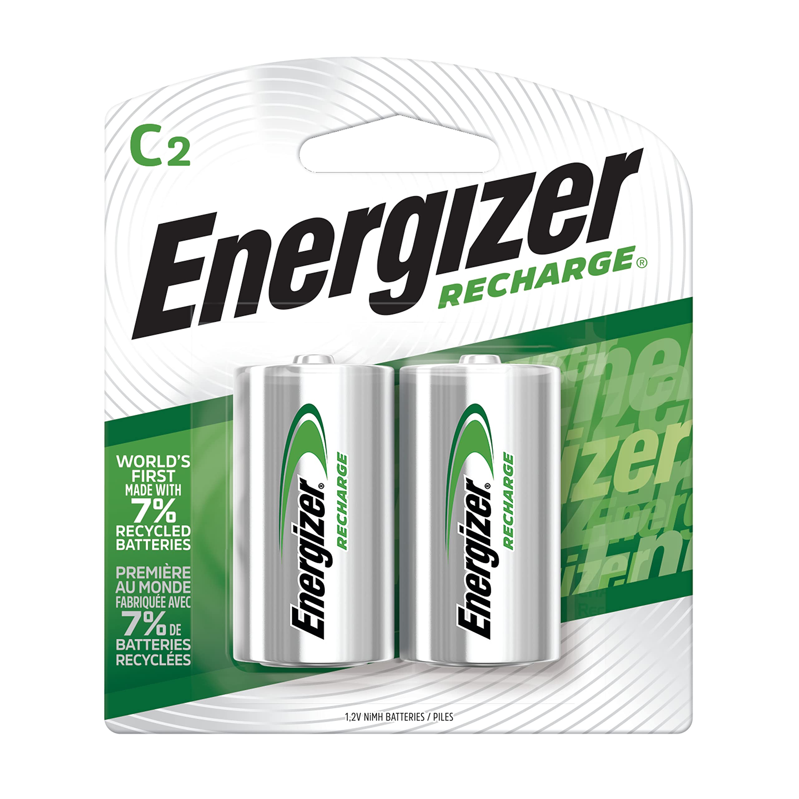 Energizer Rechargeable C Batteries, Recharge C Battery Precharged and Rechargeable 9V Battery Combo Pack, 6 Count