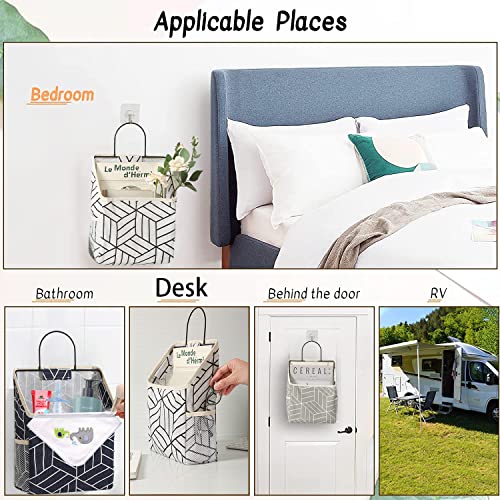 3Pack Wall Hanging Storage Bag Waterproof Over The Door Closet Organizer Hanging Pocket Linen Cotton Organizer Box Containers for Home,Dormitory,Bedroom, Bathroom (3 Pack)