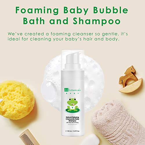 Dr Botanicals Natural Relaxing Chamomile Baby Shampoo with Aloe Vera and Barley| | Natural, Vegan & Dermatologically Tested | 5.07 FL Oz