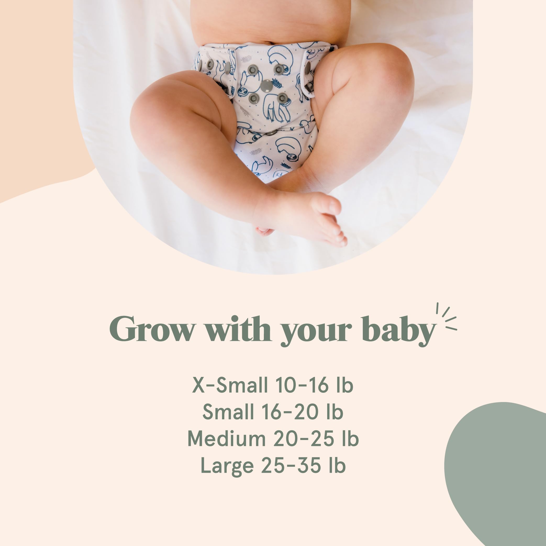 LA PETITE OURSE 2 One-Size Reusable Pocket Diapers with 4 Diaper Inserts, 1 Wet Bag and 1 Diaper Liner Roll (100 Sheets) per - The Perfect Trial Kit - Laziness
