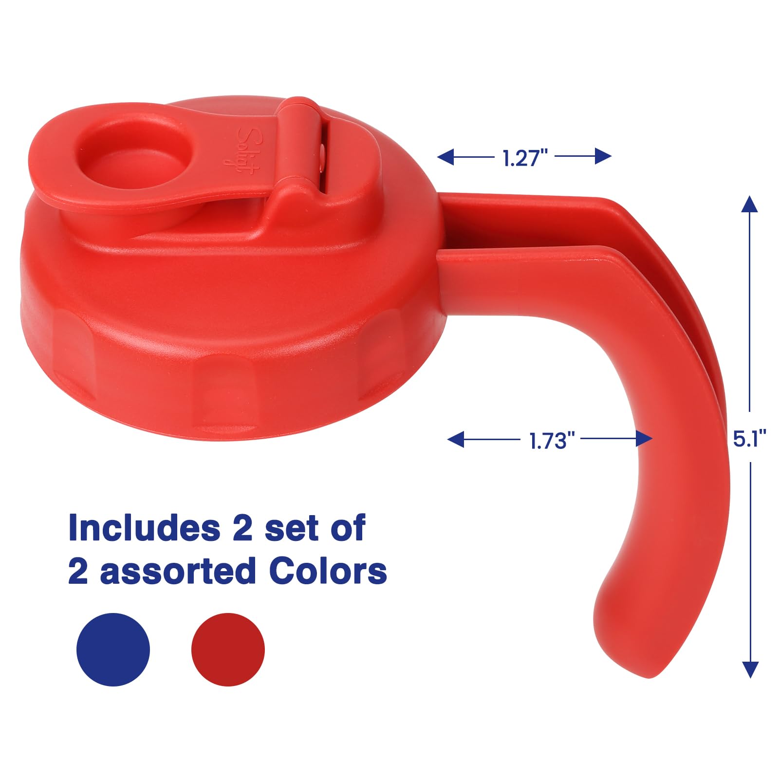 2 Pack Wide Mouth Mason Jar Lids with Handle, Airtight & Leak-proof Seal, Easy Pouring Spout, Turns your Mason Jar into Pitcher, Silicone Seal Gasket, Jars not included