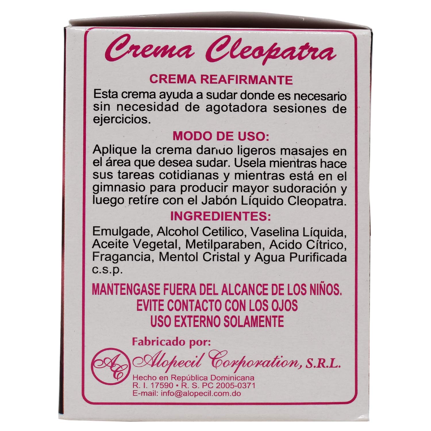 Alopecil CLEOPATRA Firming Cream, 8 Ounce