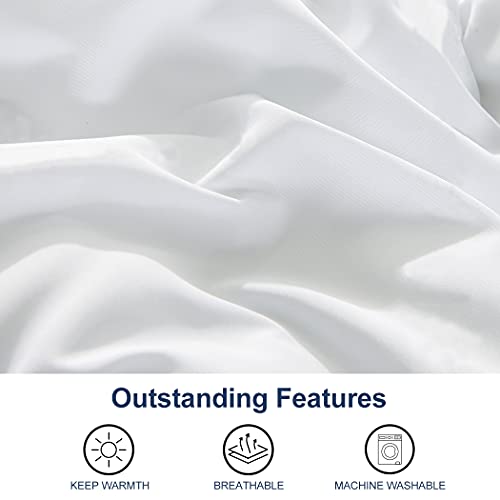 ACCURATEX Duvet Insert King Comforter - Fluffy Down Alternative Fill Hotel Collection Comforter for King Bed,Lightweight Soft All Season Duvet Insert with Corner Tabs - Machine Washable,White,104x90