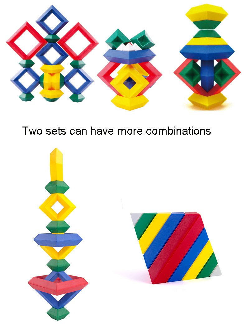 Agirlgle Building Blocks Stacking Toys for Kids Stacker Toy 3D Puzzle Stem Toys Pyramid Speed Cube, Creative Educational Toys for Kids Preschool Learning Toys Stacking Block
