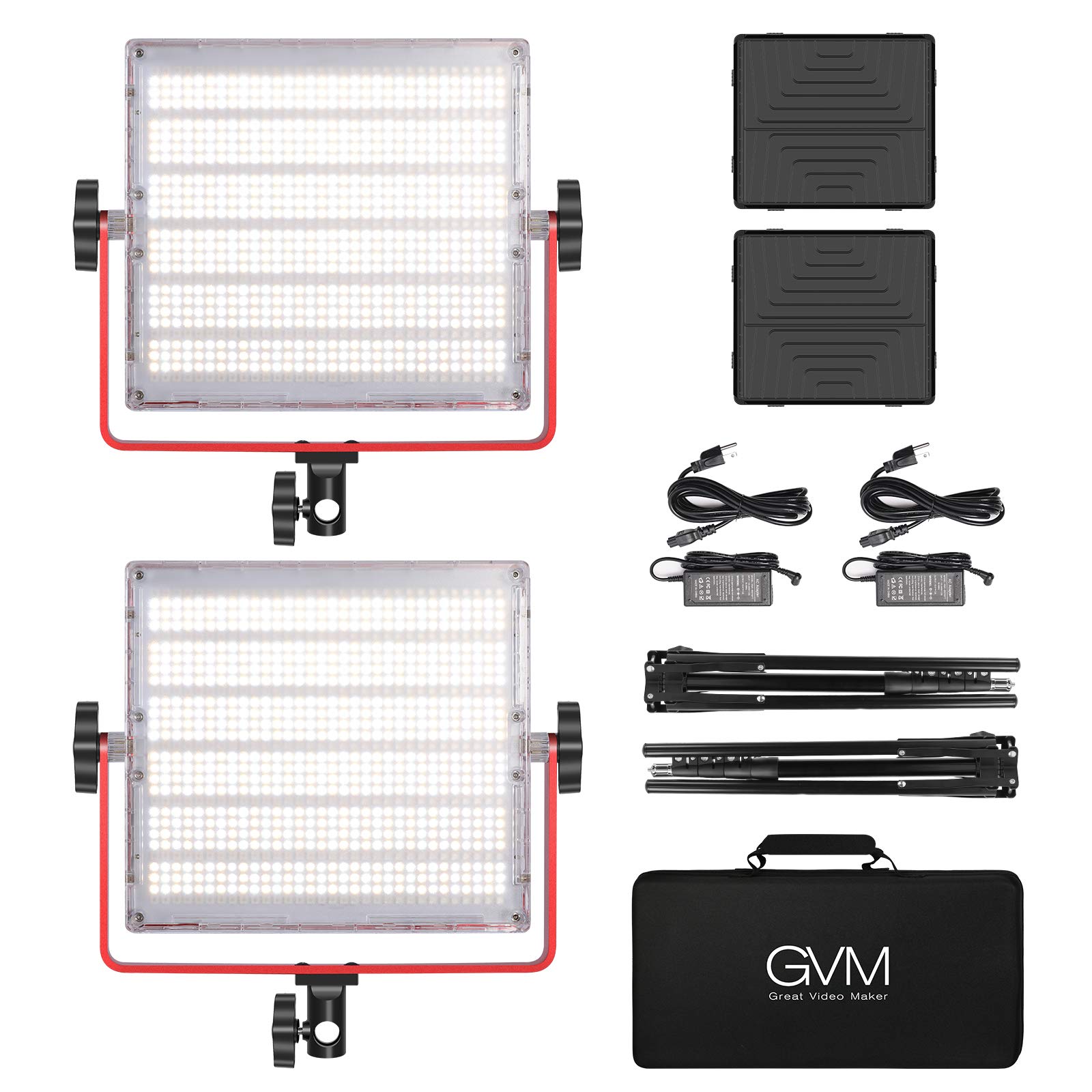 GVM 1200D RGB LED Video Light, 50W Video Lighting Kit with APP Control, 3200K-5600K Photography Lighting kit for Studio, Aluminum Alloy Shell,CRI 97