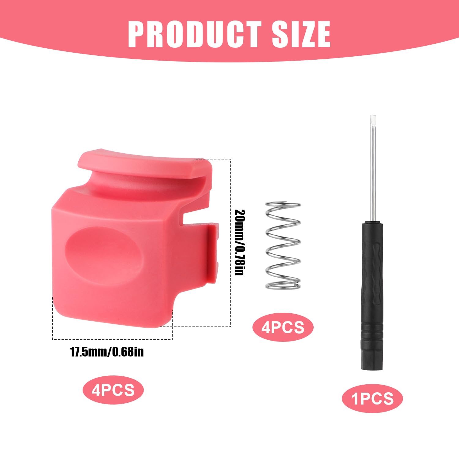 4pcs Replacement Button Compatible with Owala FreeSip 24oz 32oz, Water Bottle Lid Mouth Push Switch Top Cap Seal Stopper Replacement Parts for Owala 19/24/32/40oz Accessories, Carmine