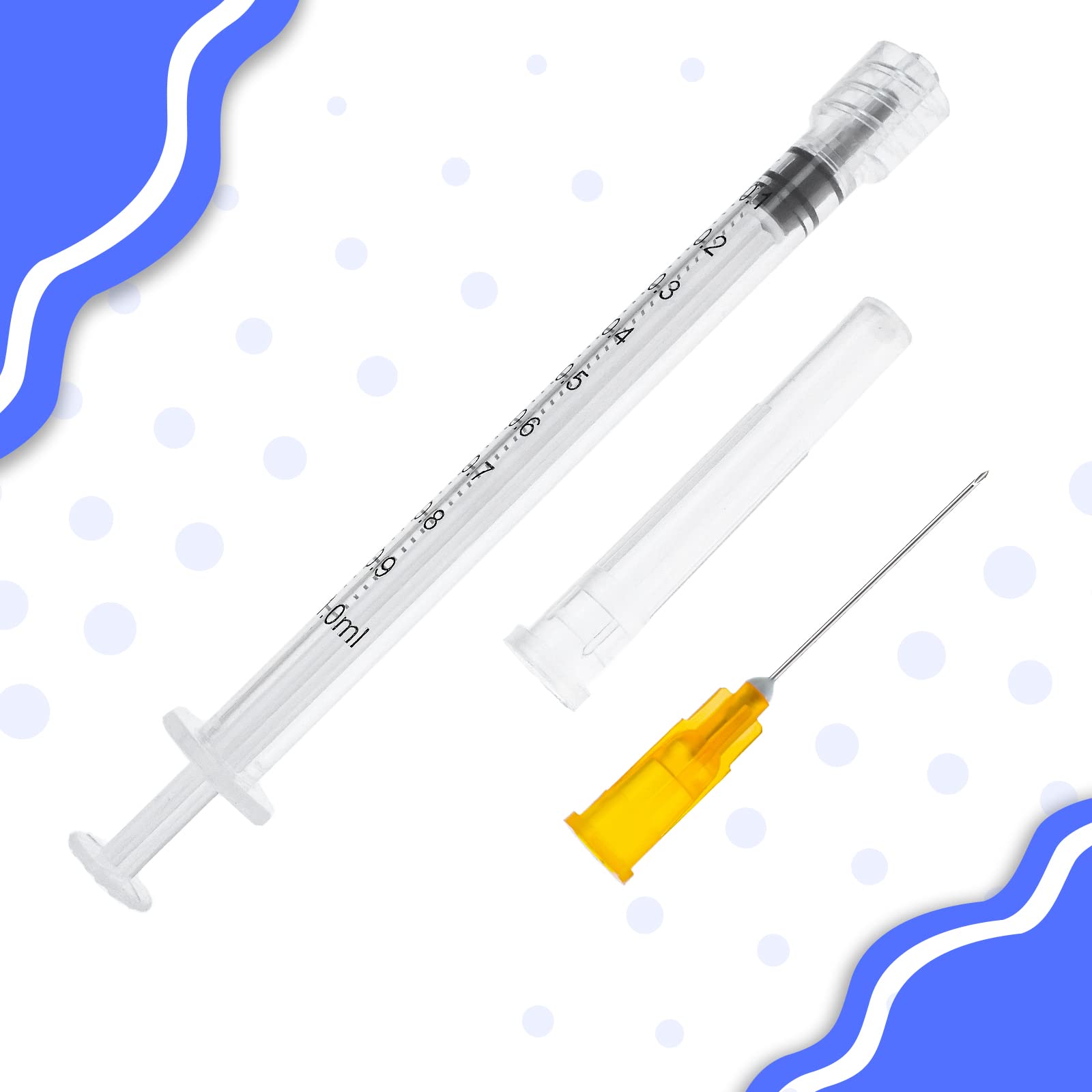 1ml 31G 8mm Laboratory Accessories, Individually Packaged (100, Orange, 1ml)