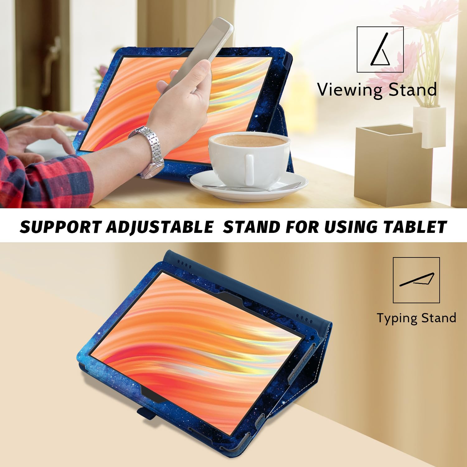 Famavala Folio Case Cover for 10.1" Amazon Fire HD 10 / Fire HD 10 Plus Tablet [13th/11th Generation, 2023/2021 Release] (BlueSky)
