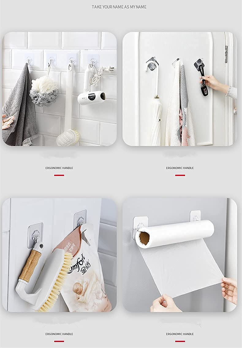 Wall Hooks Towel Hooks Siding Hooks 15 PCS Heavy Duty 22lb(Max) 3m Hooks Ceiling Hooks Picture Hanging Hooks Wall Hangers Without Nails Hooks for Hanging Cup Hooks