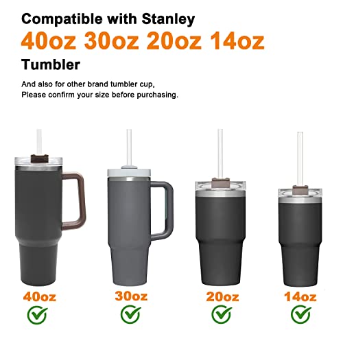 Airboat Silicone Spill Proof Stopper Set and Replacement Straws for Stanley H1.0 40oz 30oz Tumbler, Reusable Clear Straws, Leak Proof Straws Topper Accessories Compatible with Stanley Mug Cup