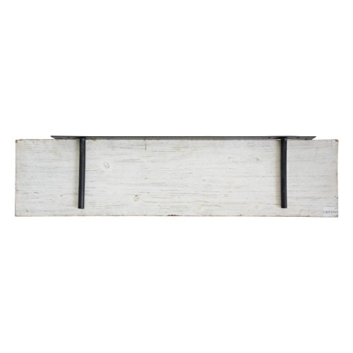 American Art Decor Floating Wall Shelf - Rustic Decor Shelves for Living Room, Bedroom, Kitchen, & Laundry Room - Farmhouse Wall Shelves (White, 3.25βx24.25 x 8.25β)
