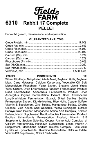 Blue Seal Field & Farm Rabbit Feed 17 Complete | Pellets | 50 Pound Bag