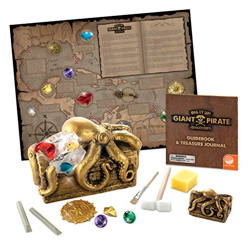 MindWare Dig It Up Discoveries Pirate: Giant Discovery Project for Kids β Dig up 13 Inspiring Charms β Includes a Bonus dig, 2 chisels and 1 Poster Filled with Pirate Facts and lore