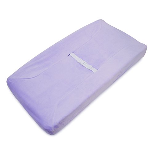 American Baby Company Heavenly Soft Chenille Fitted Contoured Changing Pad Cover, Lavender, for Girls