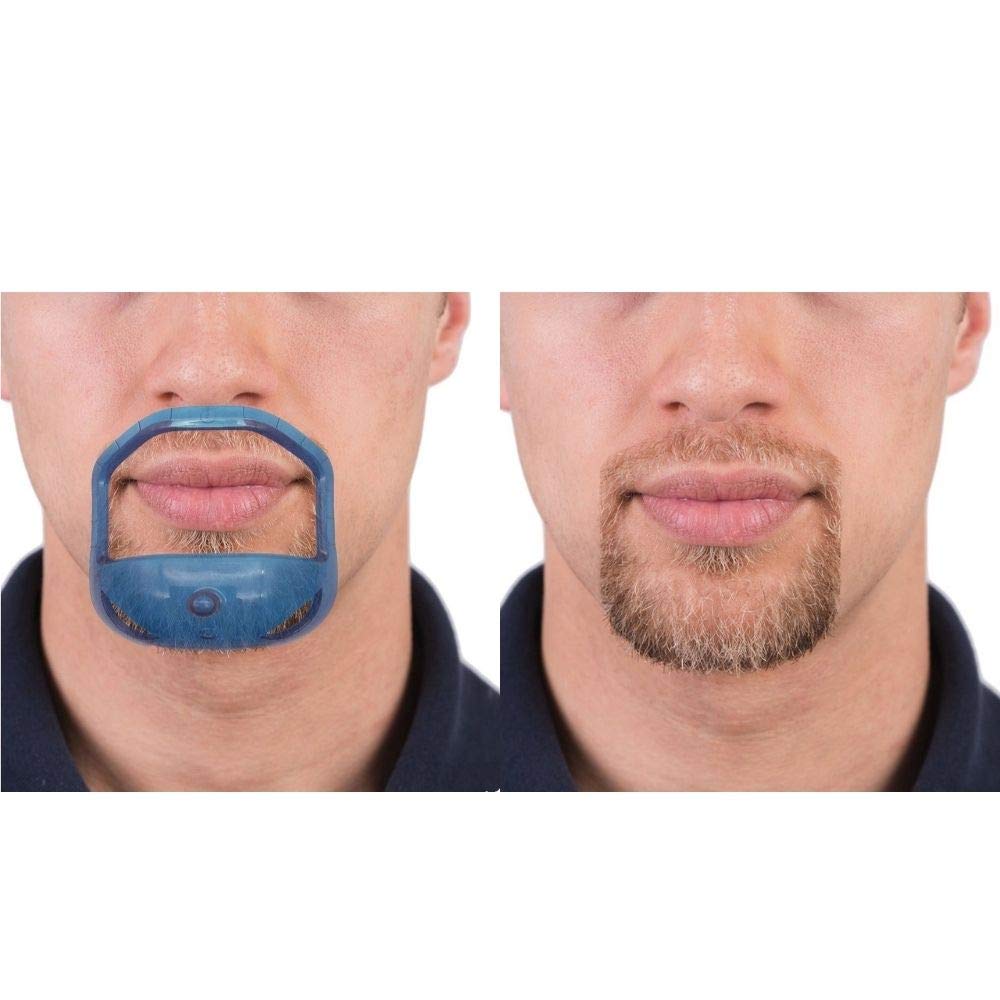 Sasha Square Goatee Shaper for Men, Beard Grooming Kit for Men, Barber Accessories, Beard Shaper for Men, Saves Time & Gives You Perfect Symmetric Beard (Blue)