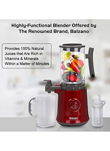 Balzano Yoga Blender/Smoothie Maker/Juicer/Soup Maker with Auto Seed Separation and Immunity Booster - Metalic Red, Compact