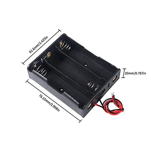 DORHEA 7PCS 18650 Battery Holder Bundle with Wire 18650 Battery Holder Case 3.7V, 3 Slot DIY Battery Storage Boxes, 3 Slot Black Plastic Batteries Case for 18650 Battery