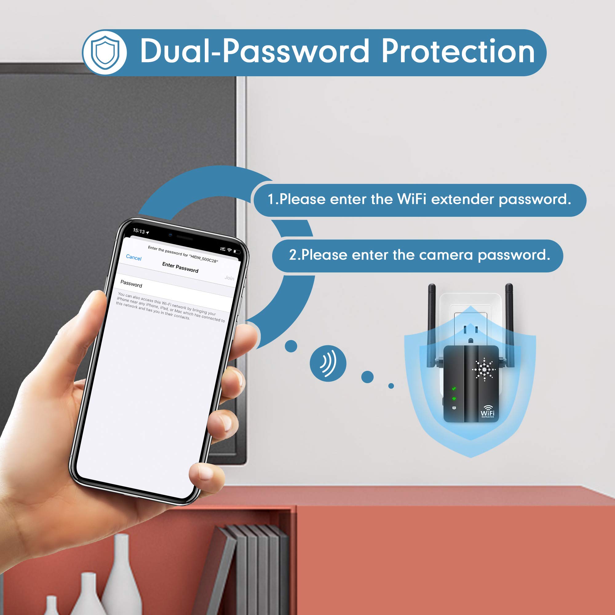 IZNVEE Hidden Camera WiFi Repeater 1080p HD Spy Camera with Smart Motion Detection WiFi Camera Indoor No Night Vision Nanny Camera with 32GB MicroSD Card