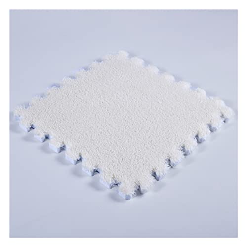12Pcs Interlocking Carpet Tiles, 12x12inch Soft Foam Floor Mats, Square Puzzle Play Mat for Living Room Bedroom Playroom Decor(Color:White)