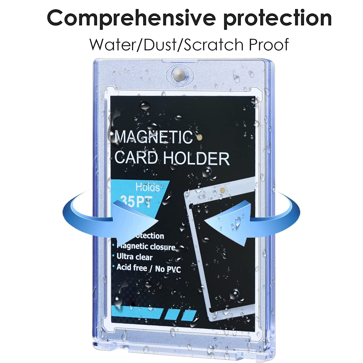 25 ct Magnetic Card Holder 35pt, Card case Holder for Trading Cards,Card Protectors Hard Plastic, Card Sleeves Display case for Baseball Card Sports Cards