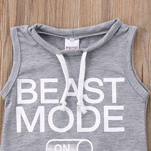 Aalizzwell 6-12 9 Months Baby Boy Romper Infant Sleeveless Short Romper One Piece Active Summer Clothes Gray