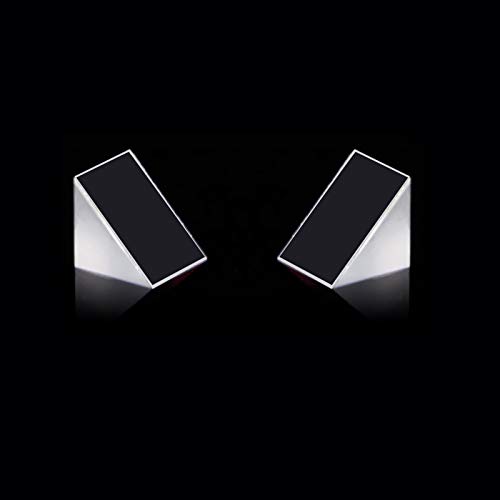 GARPROVM Triangular Prism, 90 Degree Total Reflection Isosceles Right Angle Aluminized Optical Mirror Black Prism