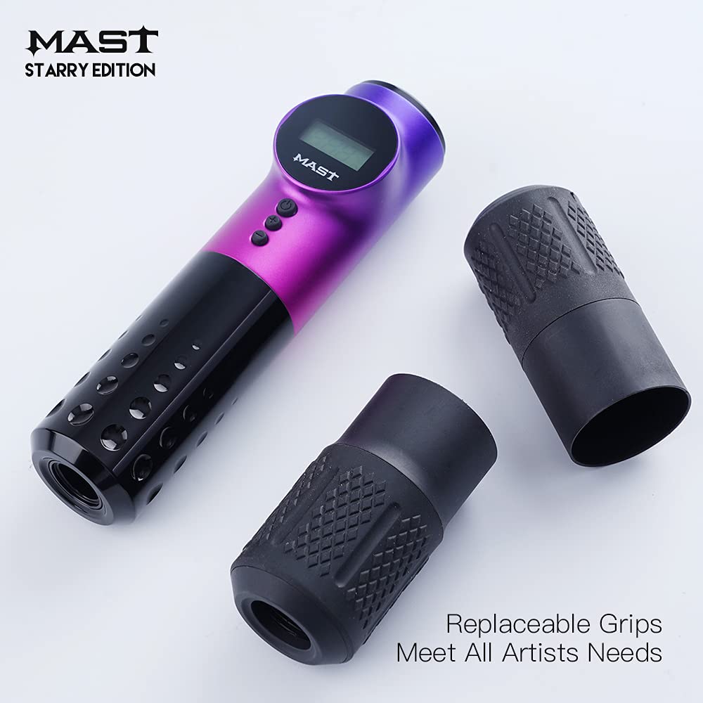Mast Archer Wireless Tattoo Pen Machine, Rotary Tattoo Gun with Powerful Motor by Mcore, 2,000mAh Battery by Mastlabs for Run Long Time 3.5mm Stroke Gradient Purple