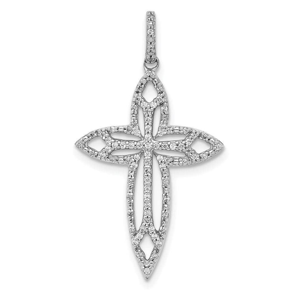 14k White Gold 1/4ct. Diamond Fancy Cross Pendant GLD-AZ-PM5118-025-WA