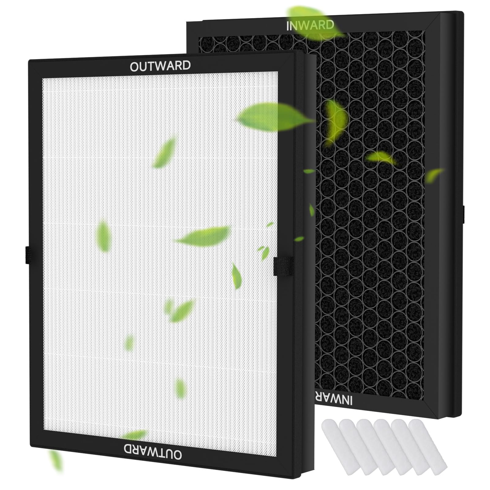 2 Pack E-200 True HEPA Replacement filter Compatible with LUNINO Air Pu-Rifier, H13 HEPA Filter with 3-Stage Filtration System and Activated Carbon, 6 Aromatherapy Tablets