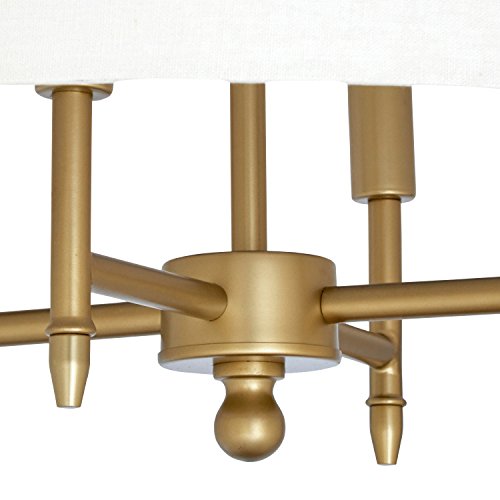 Amazon Brand β Stone & Beam Contemporary Pendant Chandelier with White Shade - 20 x 20 x 42 Inches (Adjustable Height), Antique Brass