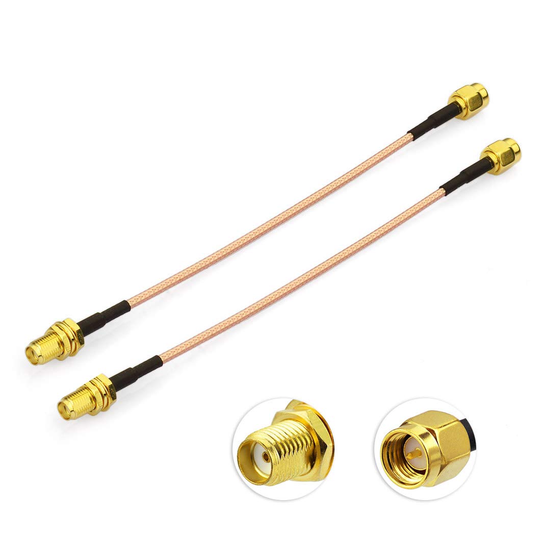 Bingfu SMA Female Bulkhead Mount to SMA Male RG316 Antenna Extension Cable 6 inch 15cm 2-Pack Compatible with 4G LTE Router Gateway Cellular SDR USB Dongle Receiver