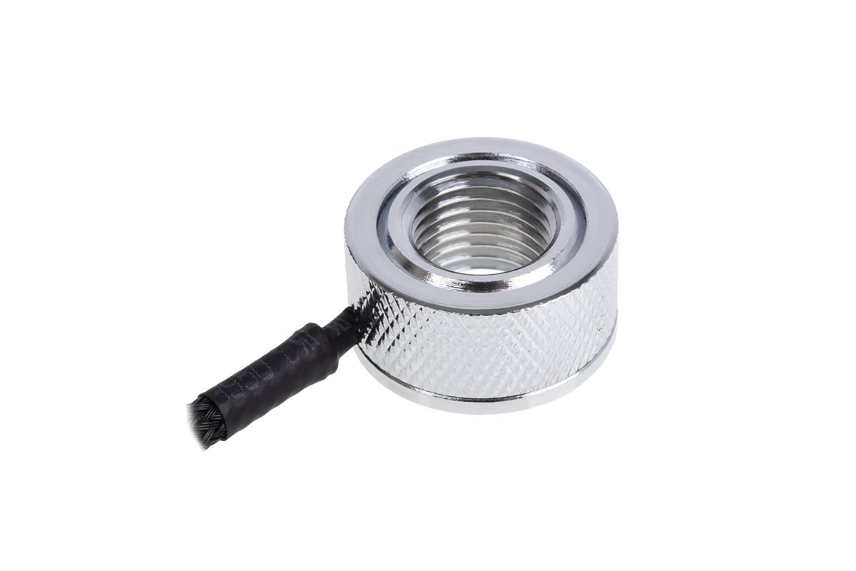 Alphacool 17362 Eiszapfen Temperature Sensor G1/4 IG/IG with AG Adapter - Chrome Water Cooling Monitoring