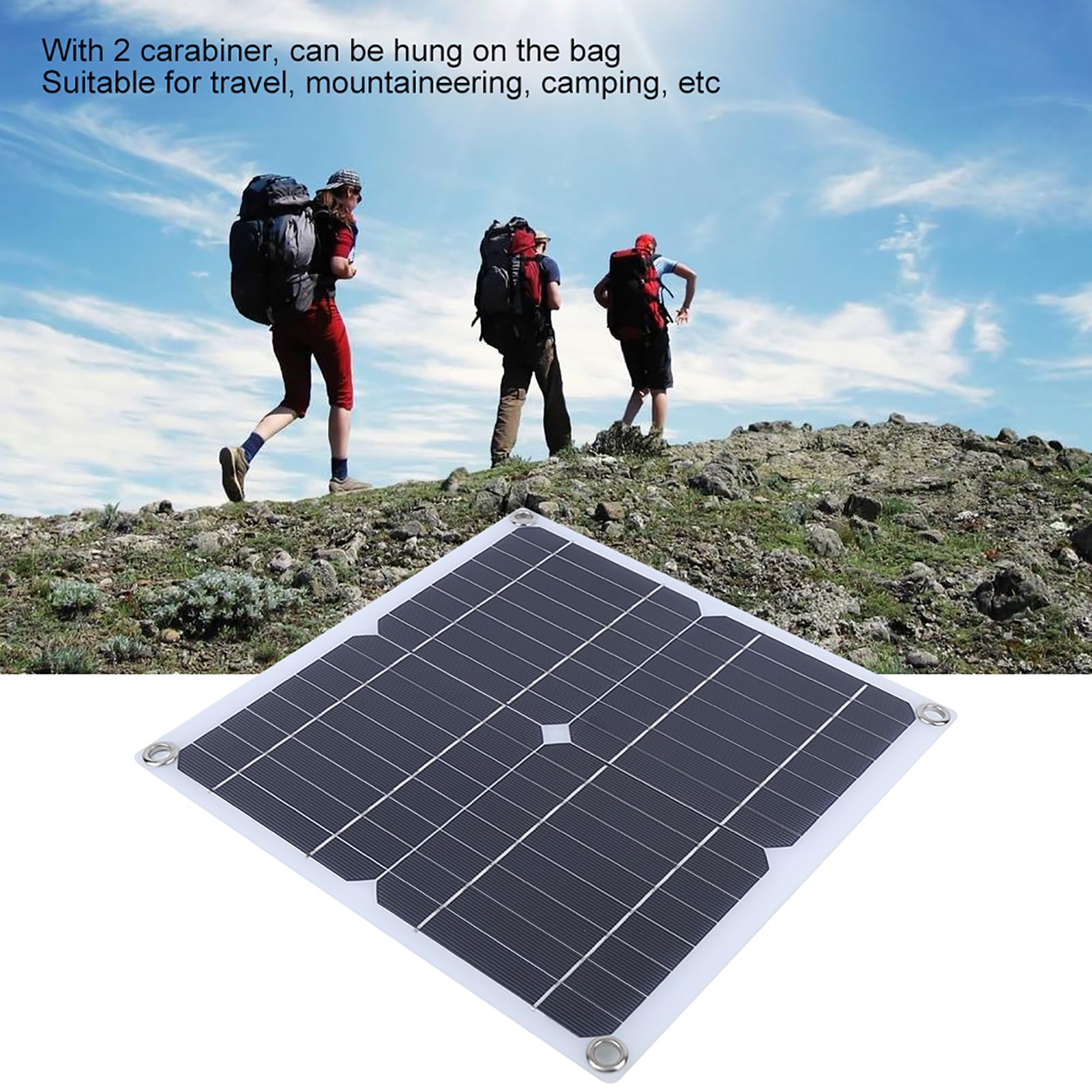 15W Waterproof Monocrystalline Silicon Solar Panel Board for Outdoor Travel Camping - Portable Solar Power Module for Efficient Outdoor Charging